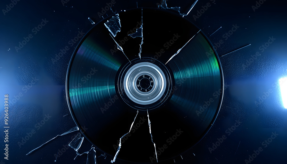 Damaged compact disk creating background with holographic effect ...