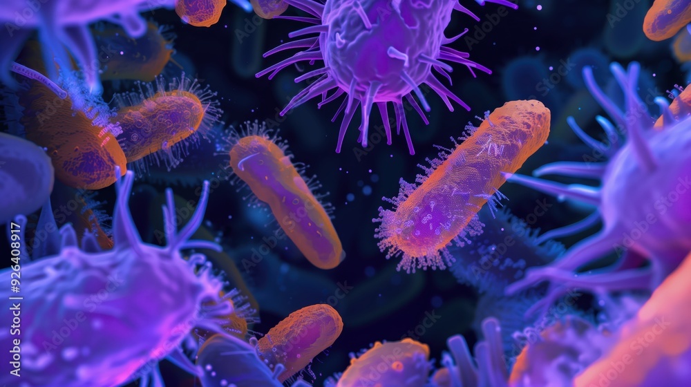 High Magnification Visualization of E. Coli Cells Expressing Vibrant ...