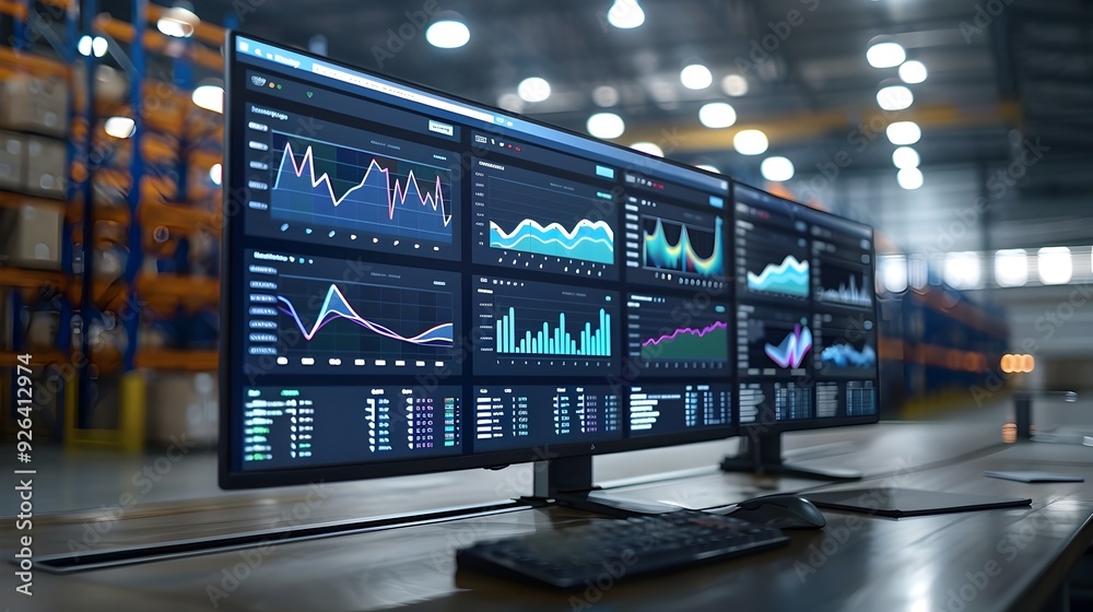 Smart Logistics Dashboard Displaying KPIs and Warehouse Metrics Stock ...