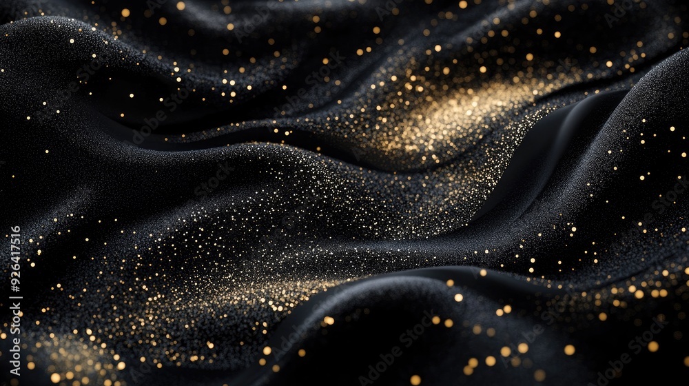 ภาพประกอบสต็อก Black background with a subtle shimmer and elegant light ...