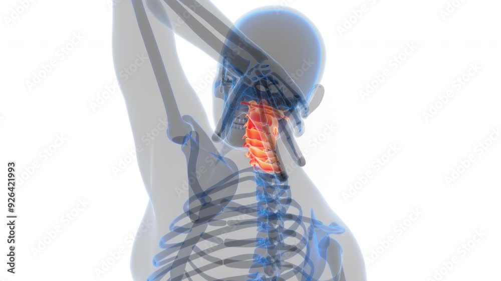 Spinal Cord Vertebral Column Cervical Vertebrae of Human Skeleton ...