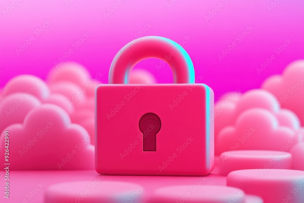 Cybersecurity measures, data protection strategies, minimalism, 3D ...