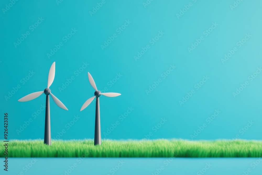 Energy sector, fossil fuel alternatives, minimalism, 3D render. A ...