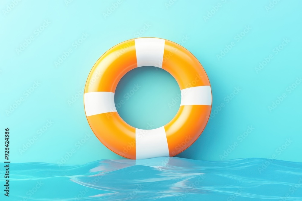 Lifebuoy, crisis management, navigating retail challenges, 3D render. A ...