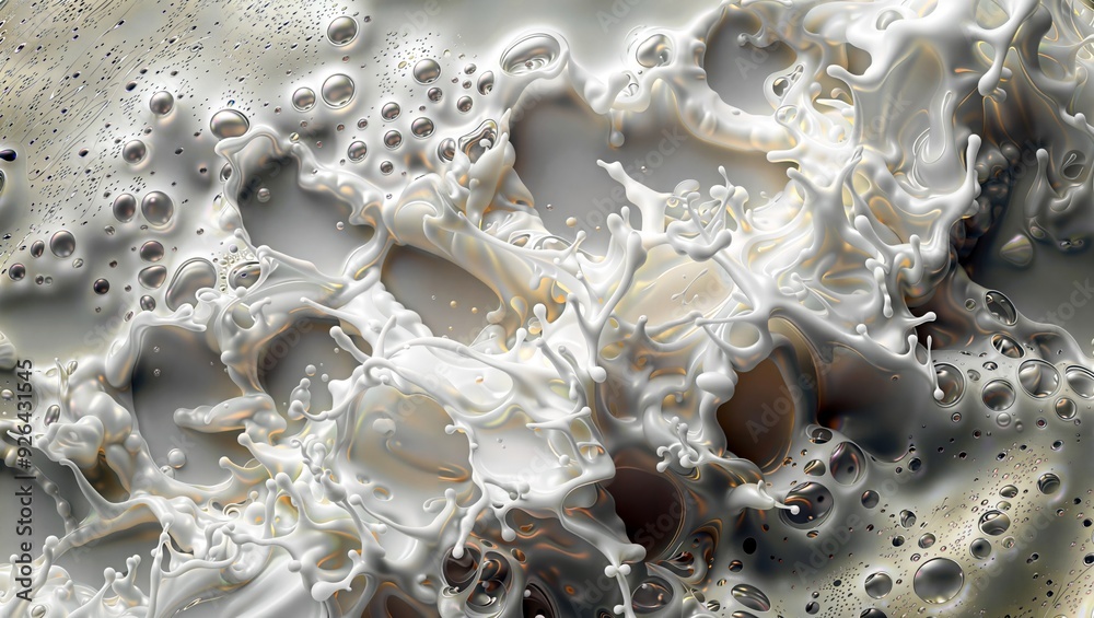 Abstract Fluid Dynamics. Description: A dynamic display of white and ...