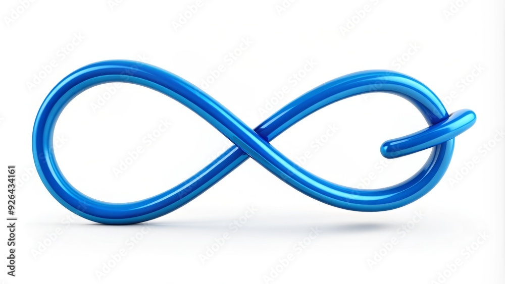 A bright blue elastic symbol stretches and bends, forming a curvy line ...