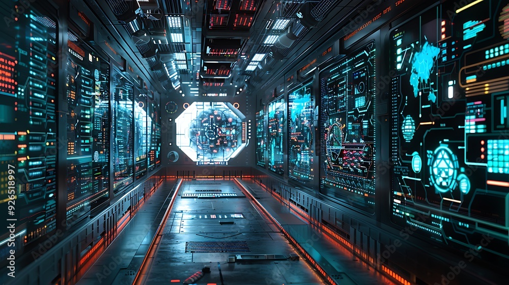 AI systems analyzing diverse datasets with a focus on fairness and transparency, visualized ...