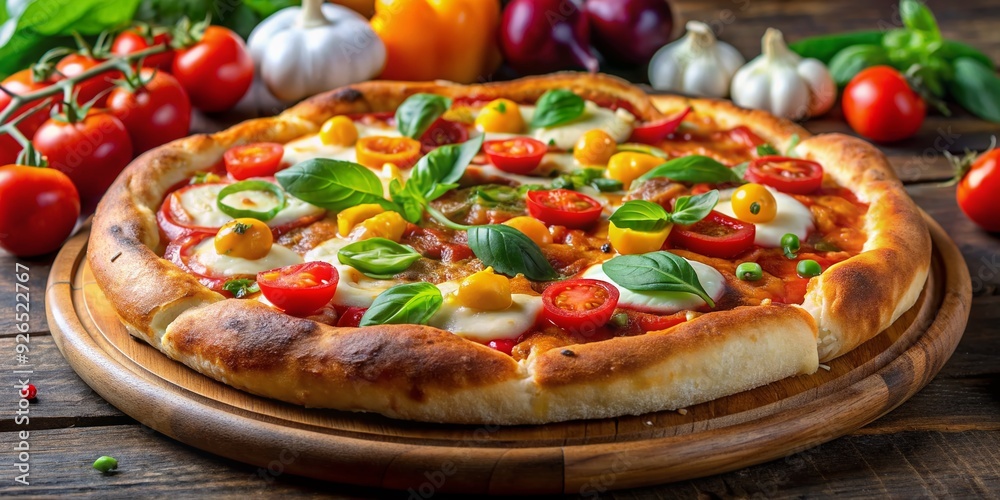 Freshly baked golden crust pizza loaded with melted mozzarella cheese ...