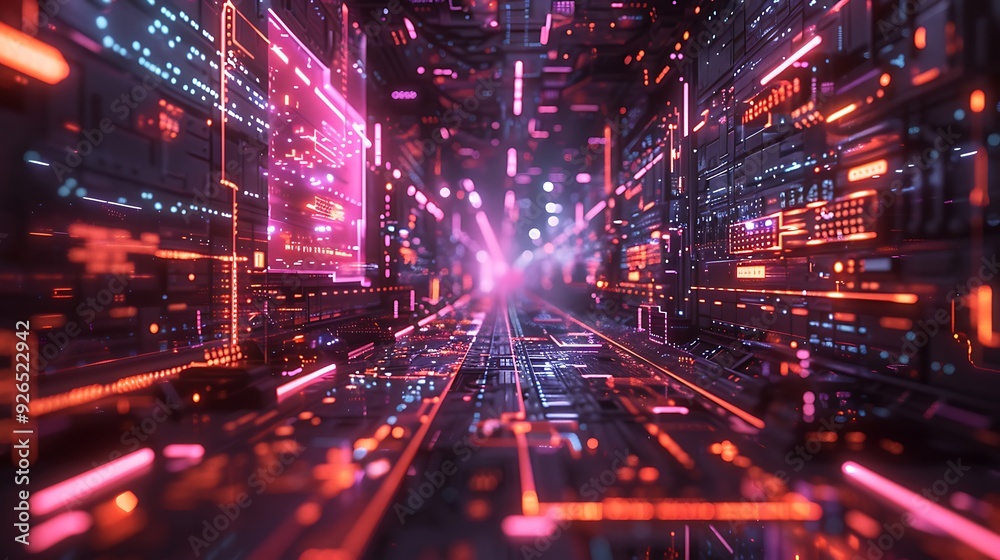 Ai Powered Quantum Computer Processing Complex Algorithms With Glowing Quantum Circuits And