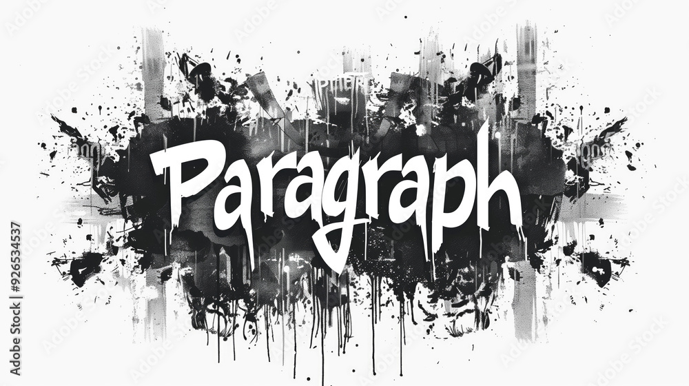Bold black and white graffiti art with the word 'Paragraph' in the ...