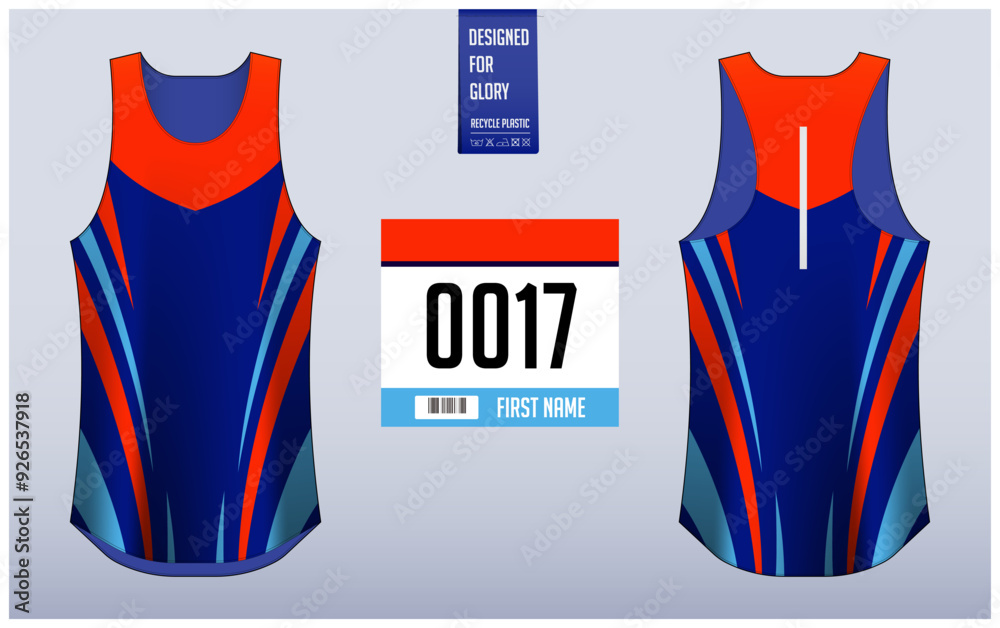 Running shirt design template, Tank top jersey mockup for athlete ...