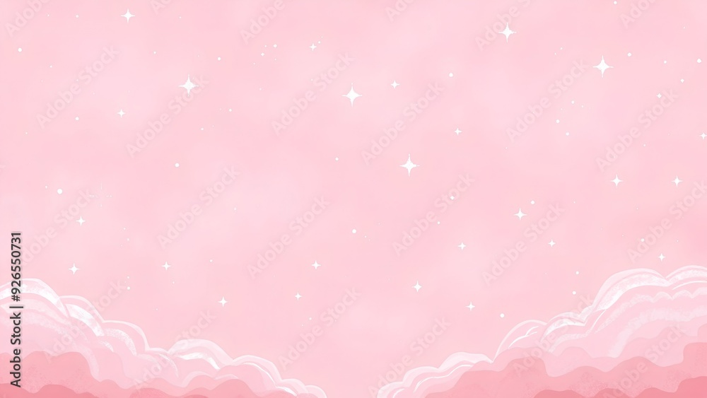 Pink background with Stars, Cute Pink Starry Sky Fairy Tale Background ...