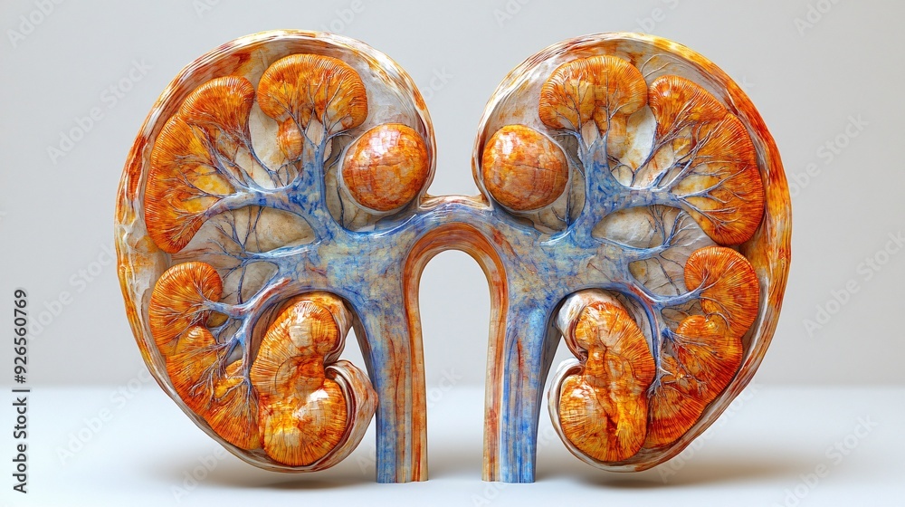 3D Human Urinary System: A realistic 3D model of the urinary system ...