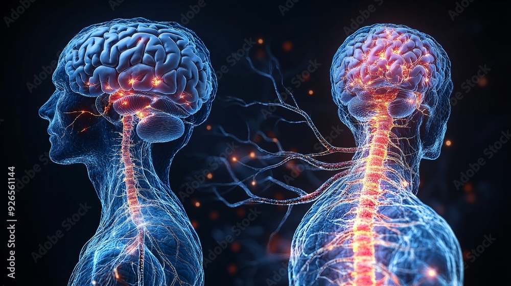 3D Human Nervous System: A comprehensive 3D illustration of the nervous ...