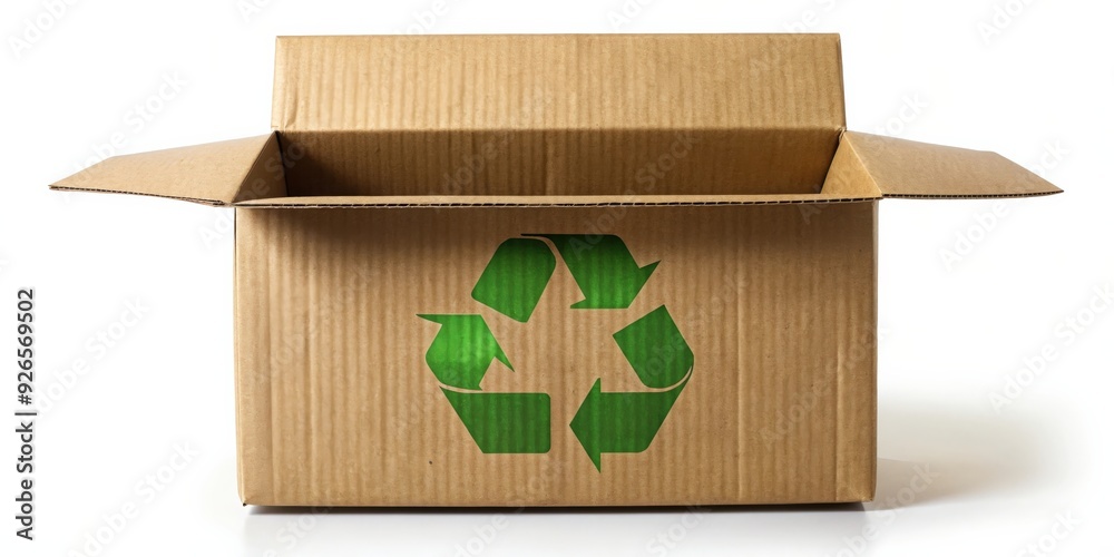 of empty cardboard with recycle sign , eco-friendly, recycling ...