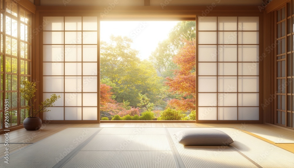 Serene Japanese Zen Room: Minimalist Tatami and Shoji Elegance ...