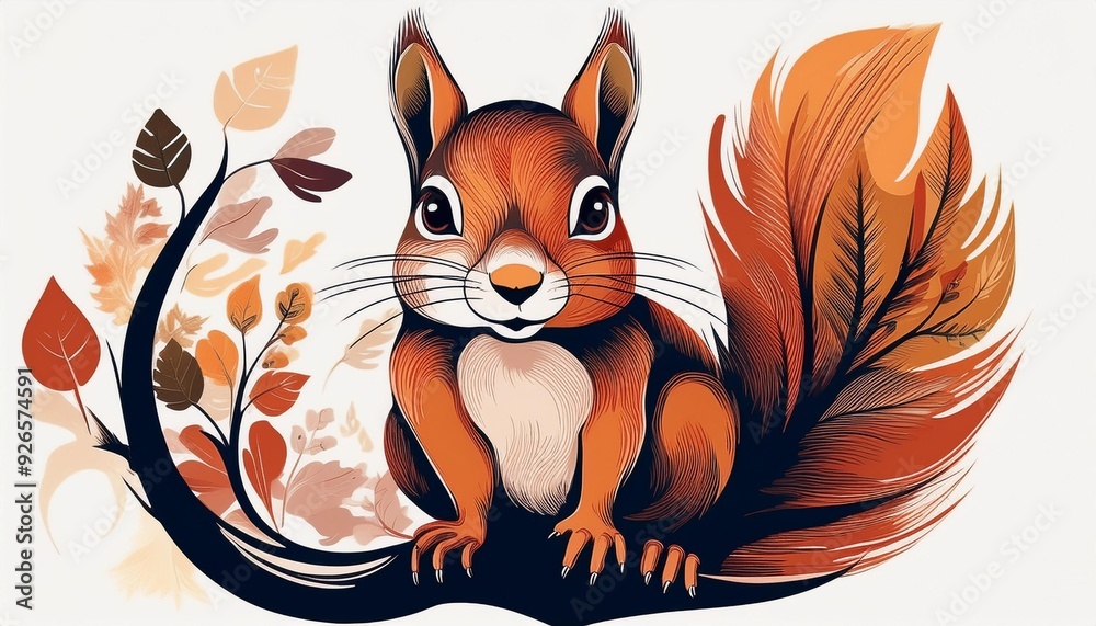 Adorable squirrel cut art perfect for forest-themed designs. Digital ...