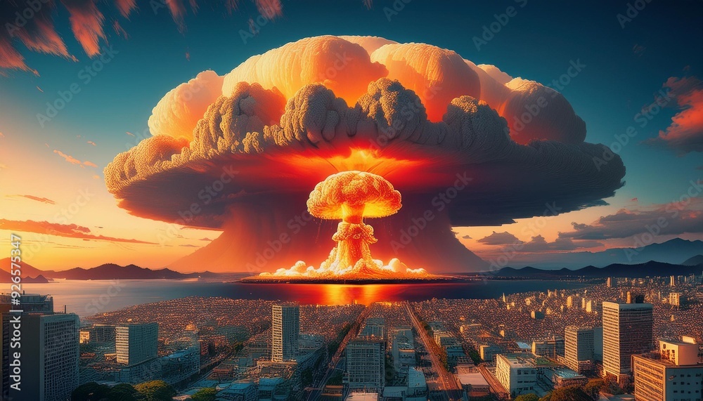 An enormous mushroom-shaped cloud rose over Nagasaki, Japan, when the ...