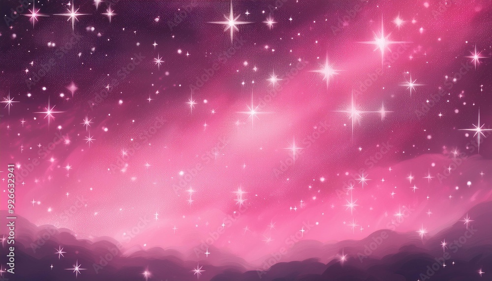 Starry pink galaxy background with sparkling stars for travel, art, and ...