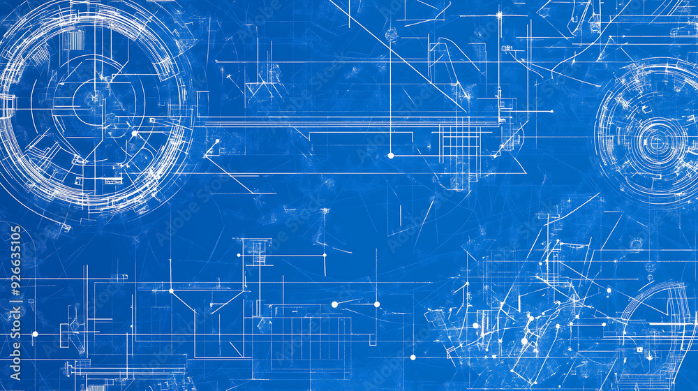 Blueprint of mechanical engineering, industrial design sketch ...