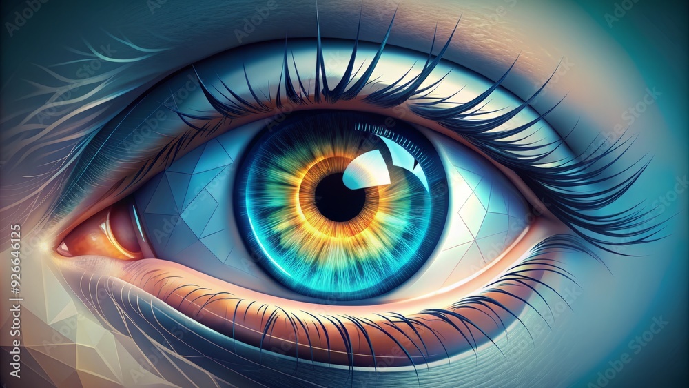 A stylized, simplified illustration of a single human eye looking ...