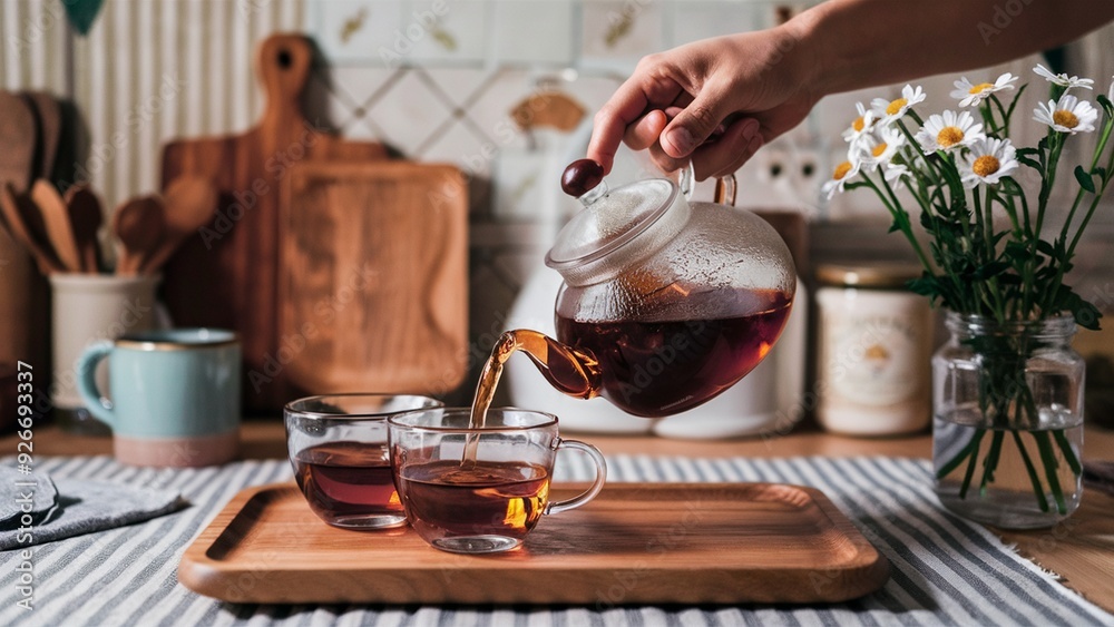 Hand-Pouring Tea in the Kitchen: A Perfect Morning Ritual, The Art of ...