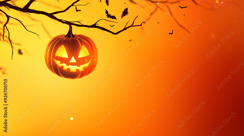 Halloween background animation with pumpkin falling down hanging on ...