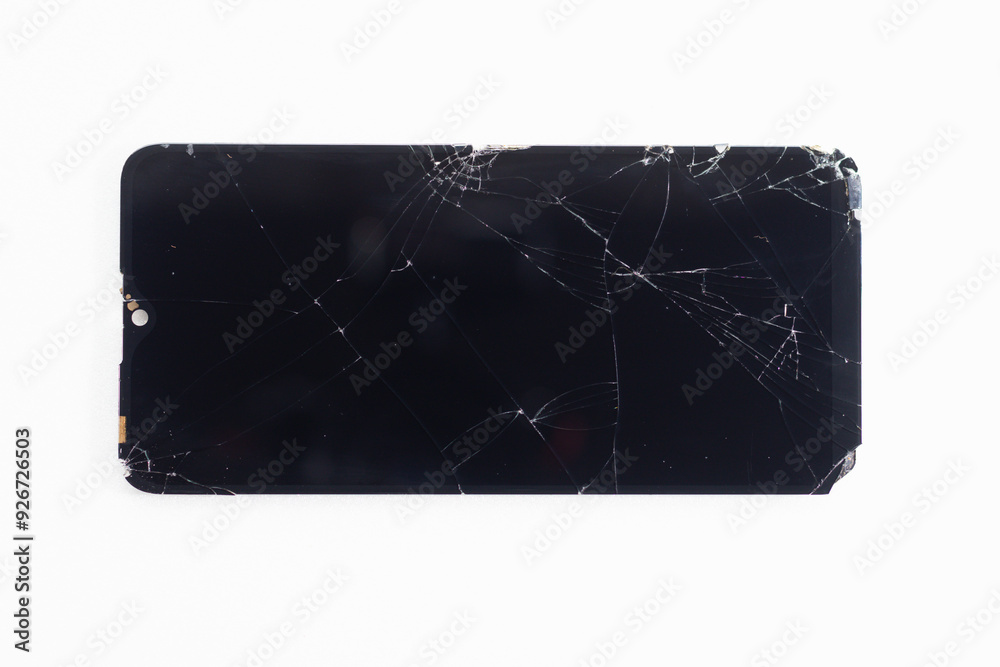 damaged LCD screens of mobile phones are collected as electronic waste ...