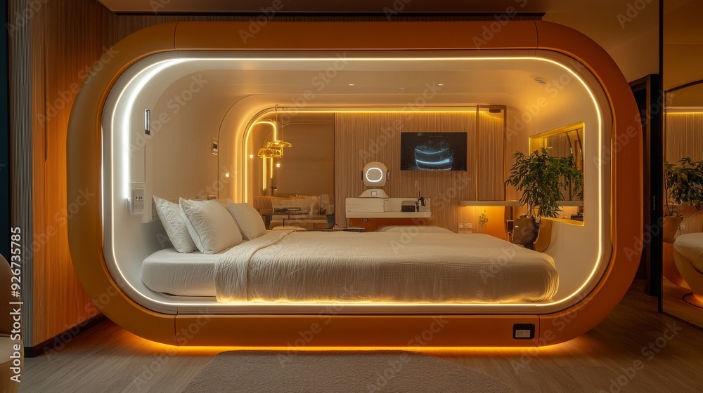 Futuristic Hotel with Smart Room Service: A hotel where room service is ...