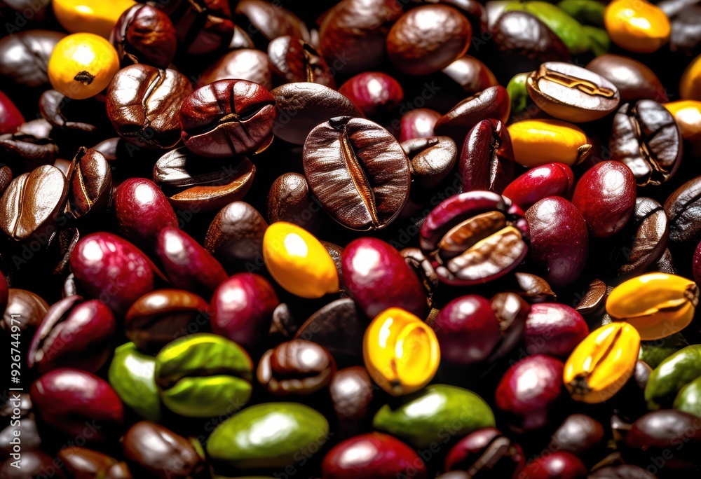 premium coffee beans displayed energetic backgrounds highlighting rich ...