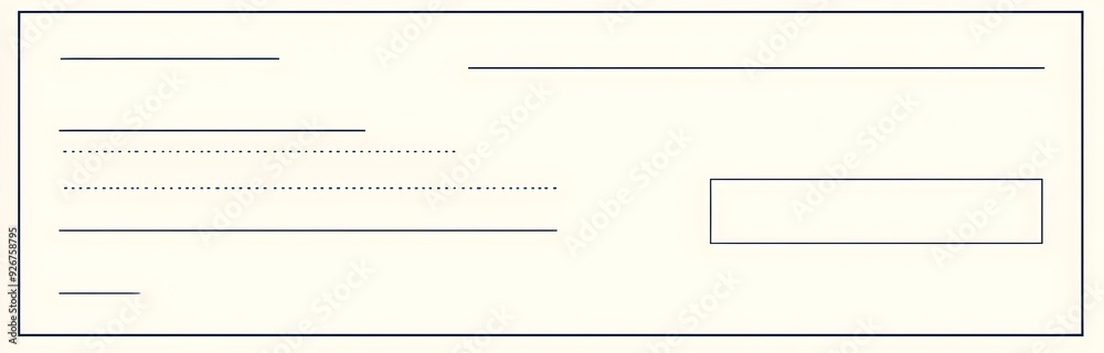 single blank cheque isolated on clean background Stock Illustration ...