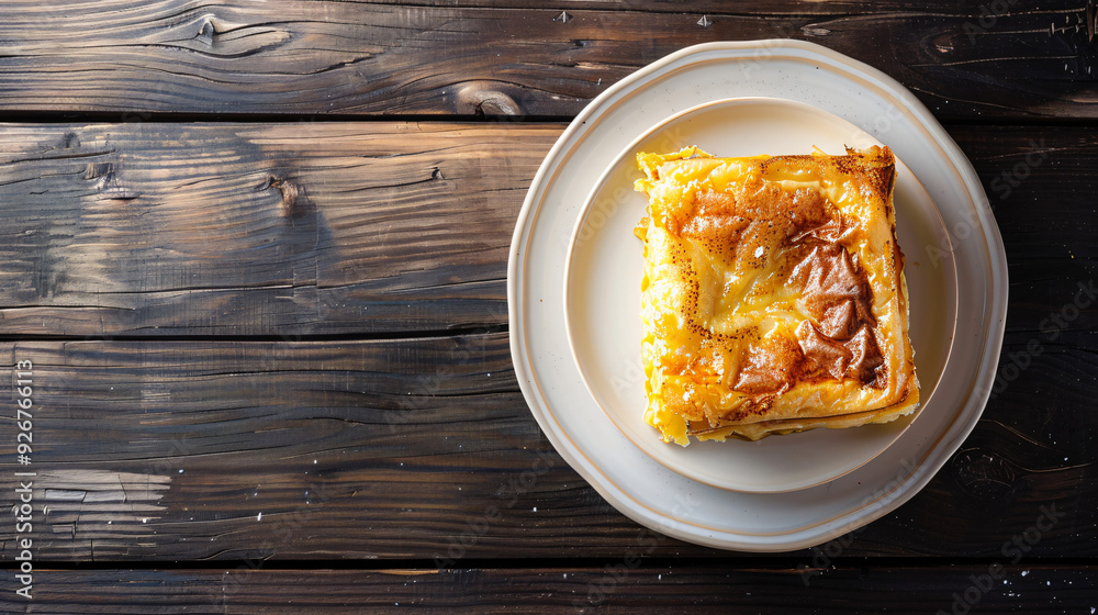 Bougatsa, a greek custard pie made with semolina custard filling ...