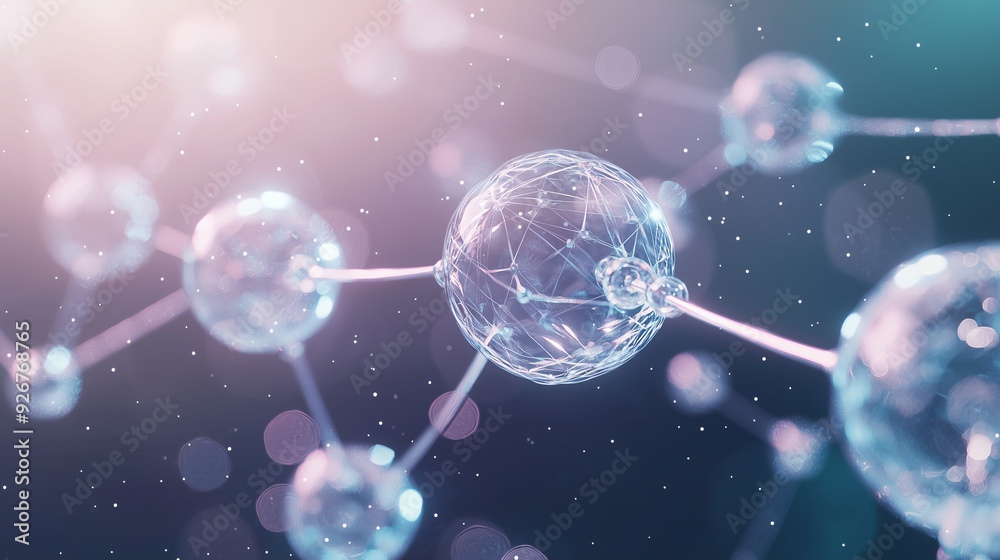 sleek molecular chain is shown in a futuristic style, with each ...