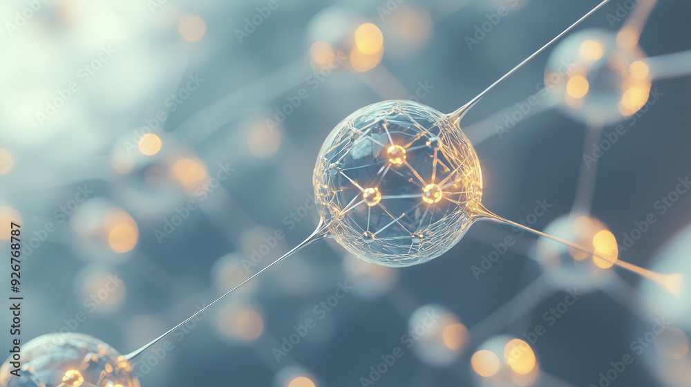 sleek, futuristic representation of a molecular chain, where each ...