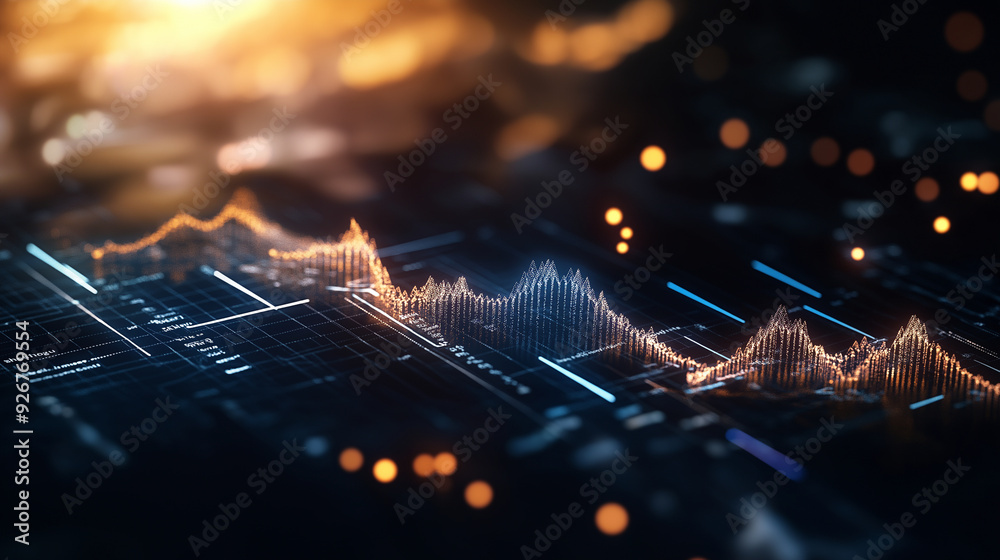 A timeline with a line graph overlay, where the peaks and troughs ...