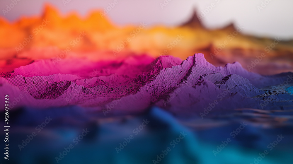 A vibrant 3D terrain map showcasing GIS geodata, with a focus on ...