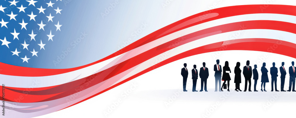 Silhouettes and Stars in Election 2024 Campaign. A group of silhouettes ...