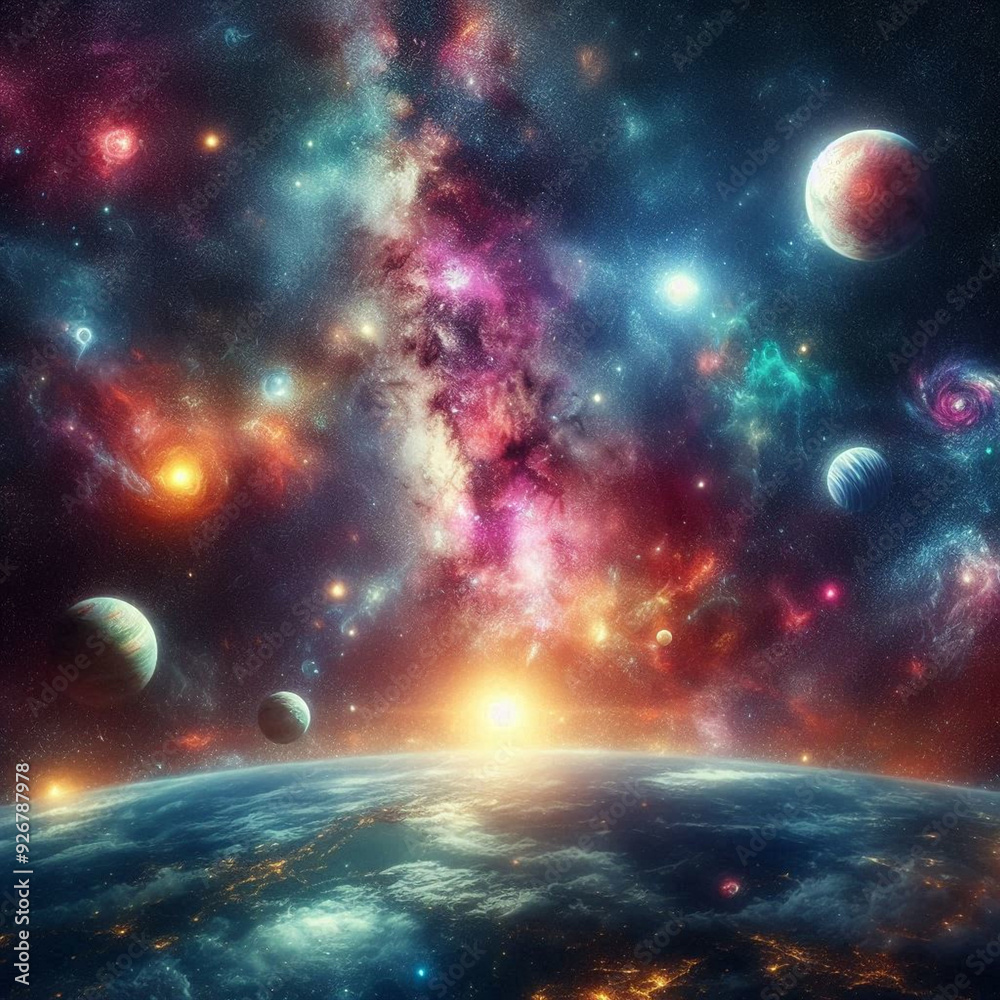 Seamless space texture background. Stars in the night sky with purple ...