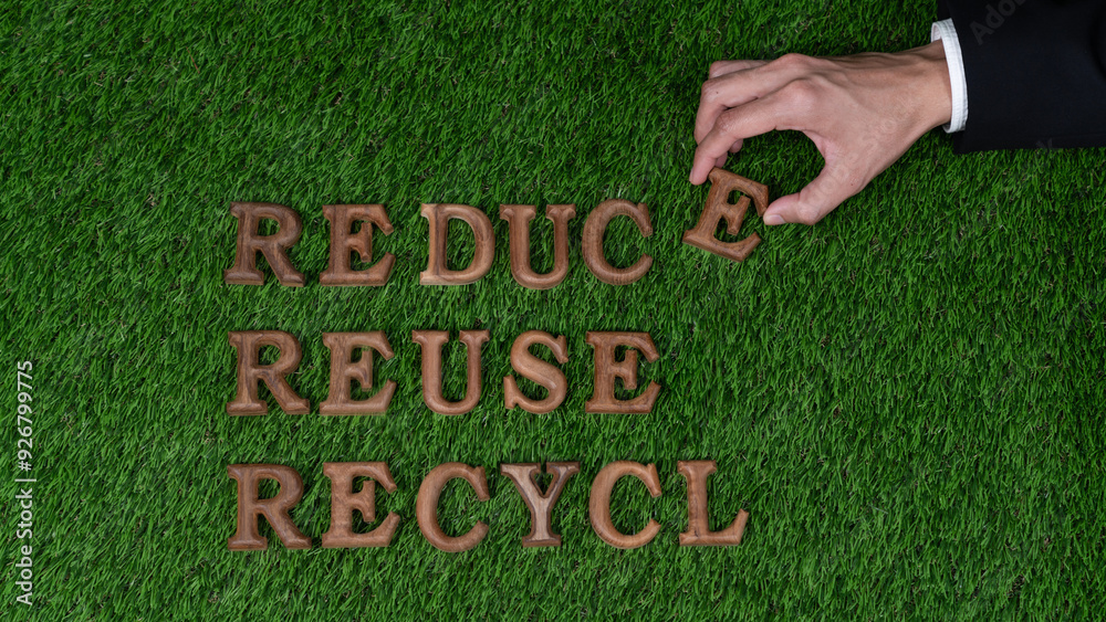 Environmental awareness campaign showcase arranged by hand recycle ...