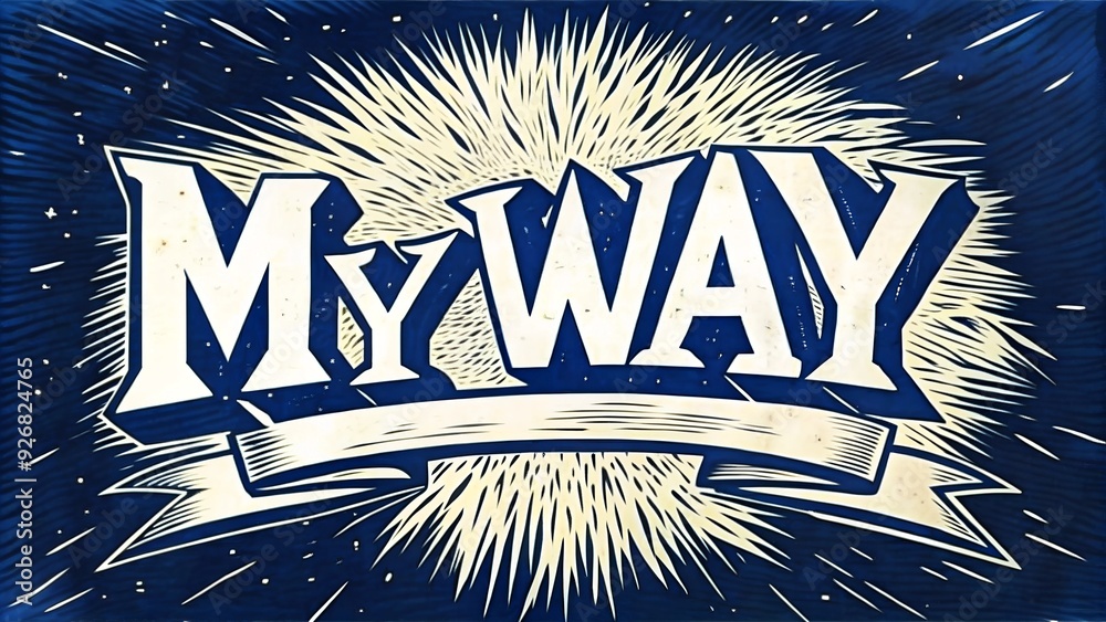 the words "MY WAY" in bold, stylized white letters with a dark blue ...