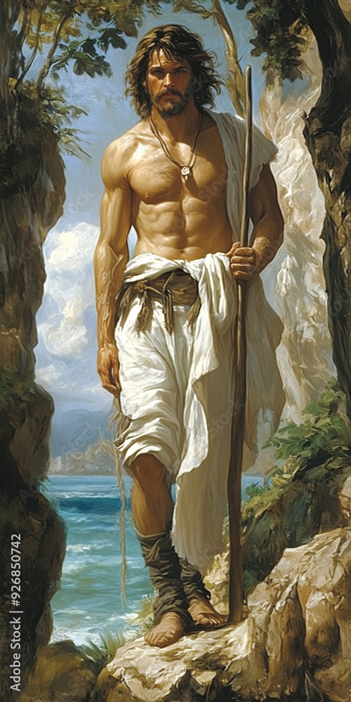 Depiction of Robinson Crusoe, main character of the "Robinson Crusoe ...