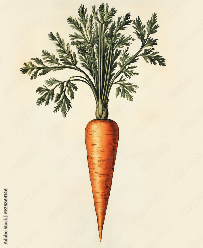 Carrot hand drawn. Healthy food carrot illustration. Organic fresh ...