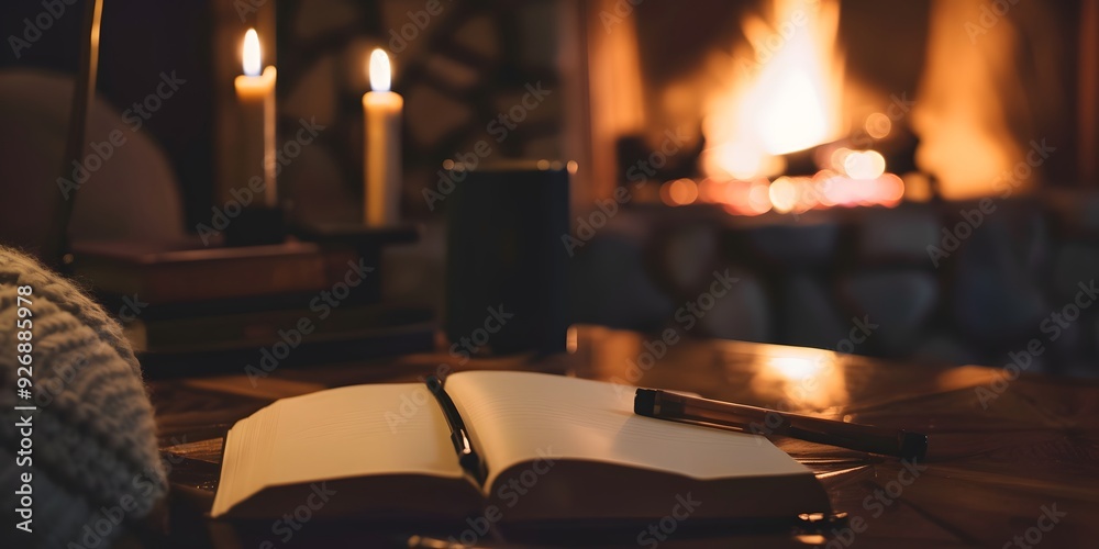 Journaling about wellness in a cozy winter setting, highlighting the ...