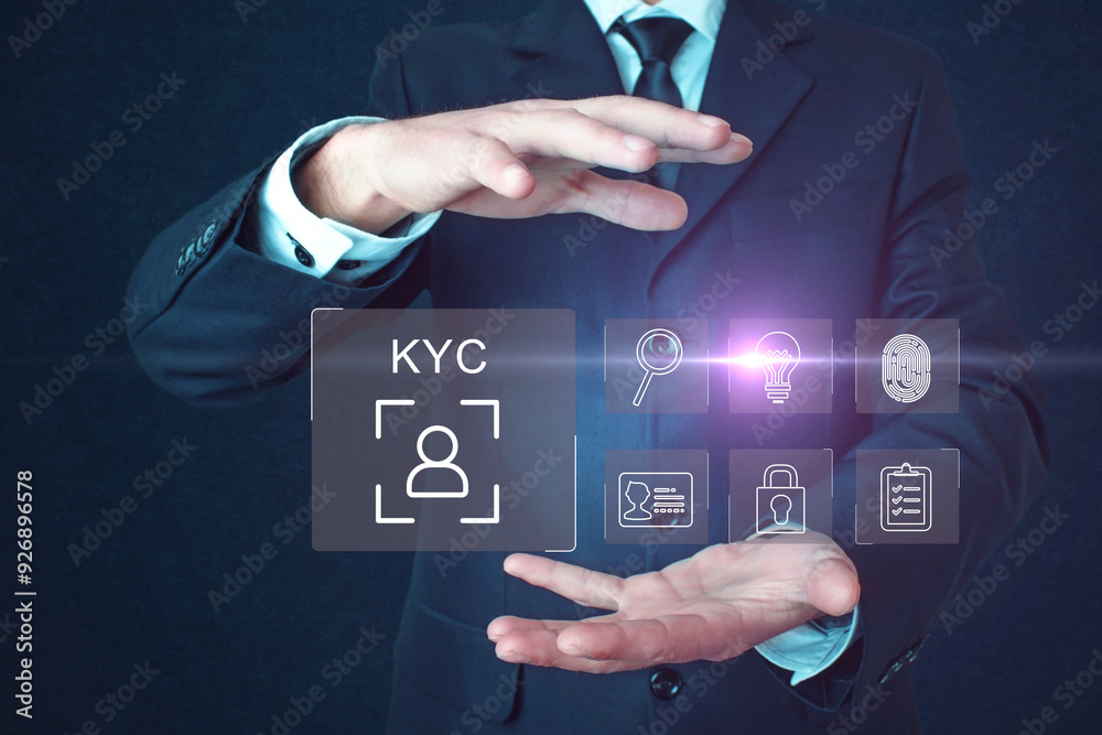 Stockfoto Interactive KYC compliance interface: A digital screen ...