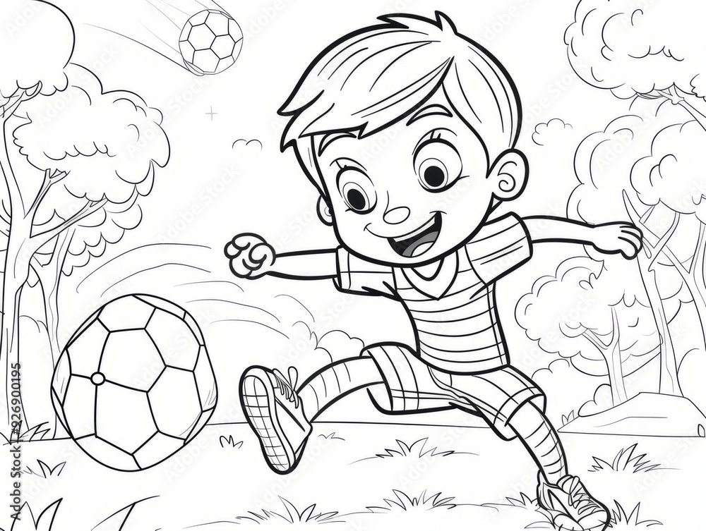 Children Playing Sports Colouring Pages for Kids, Preschoolers ...