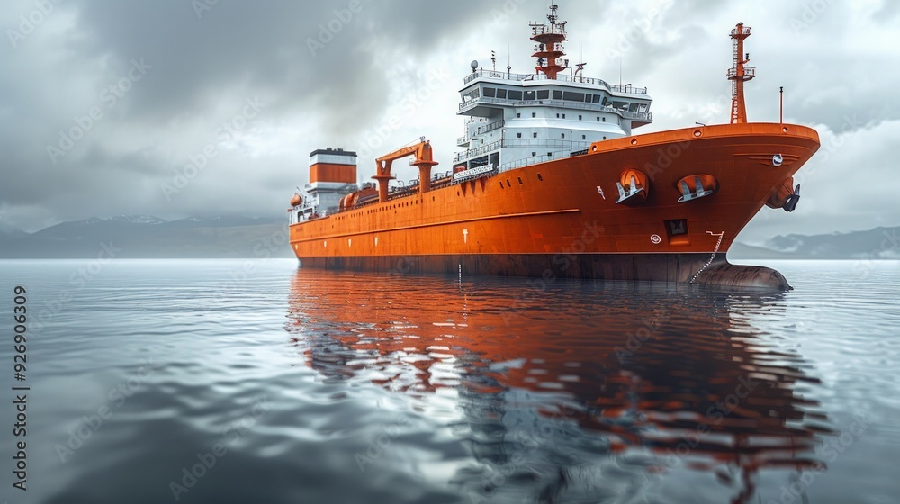 Oil tanker with rugged exterior, isolated on white background, full ...