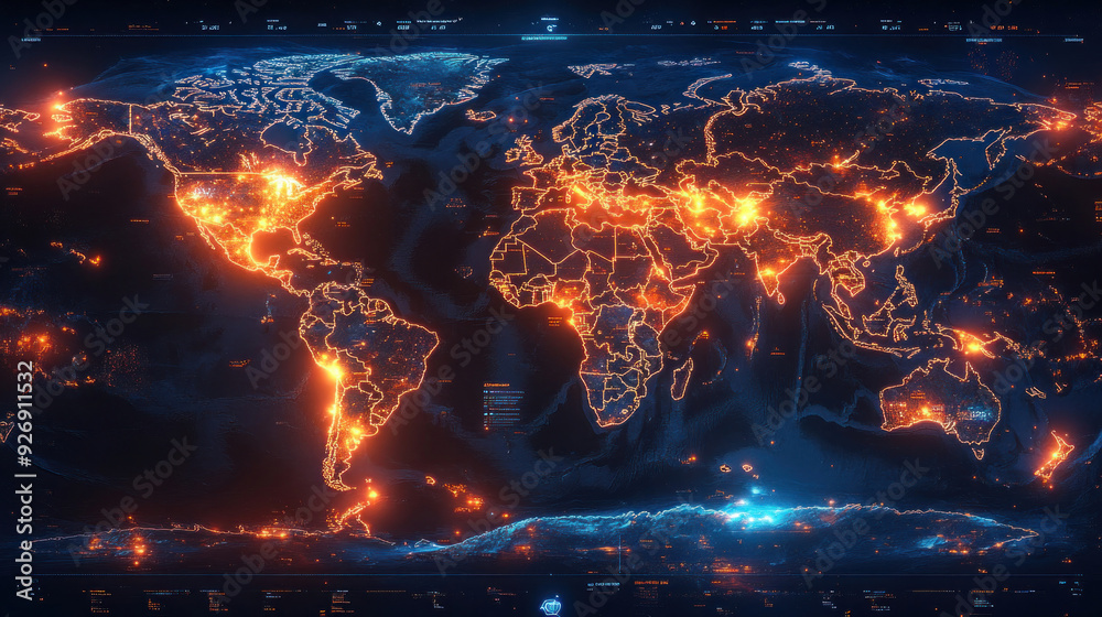 An interactive world map shows the reach of a global e-commerce brand ...