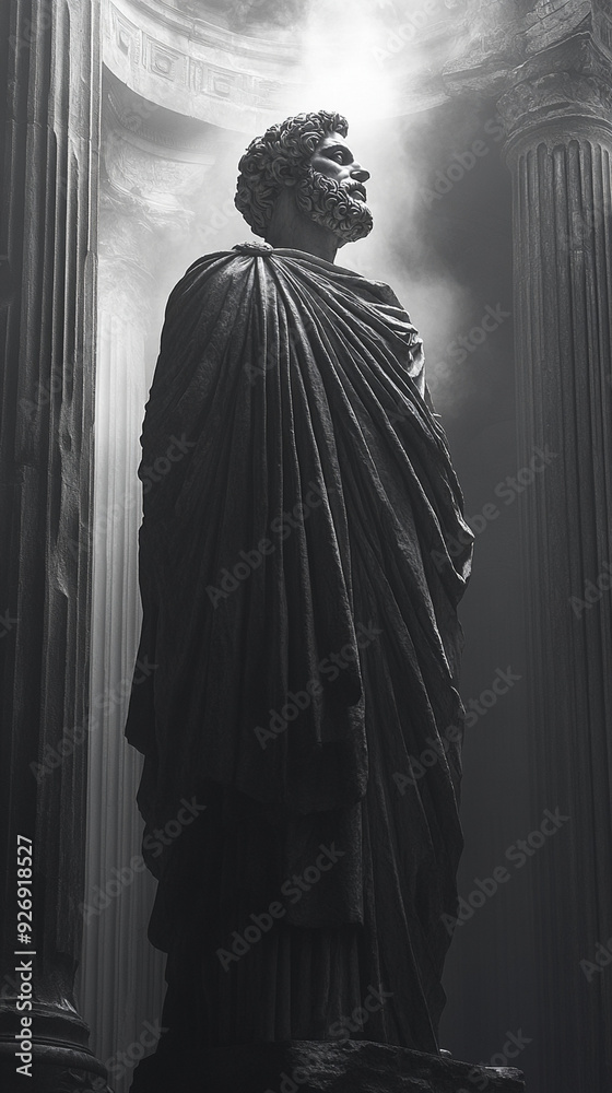 ancient Greek statue of Marcus Aurelius Stock Illustration | Adobe Stock