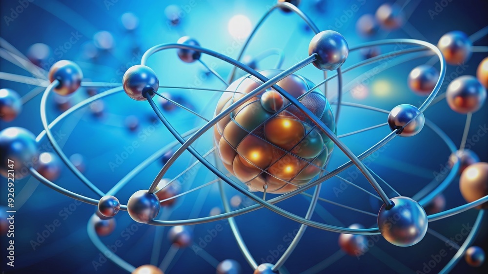 render of a detailed atom structure, atom, science, molecule ...