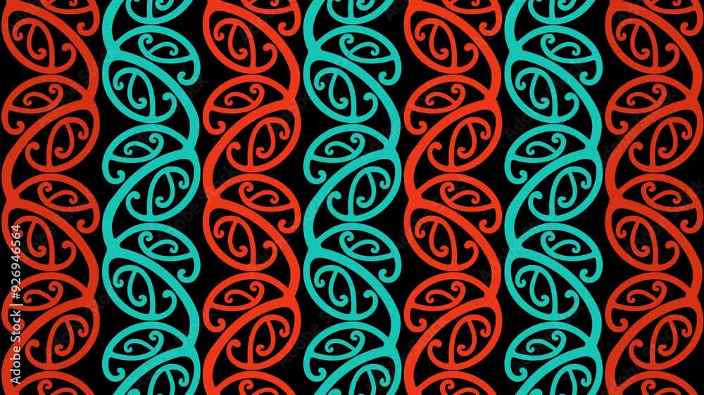 Loopable Traditional Maori Motion Background with Koru or Silver Fern ...